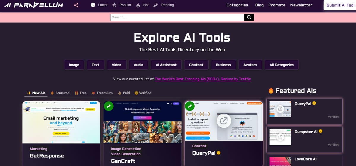 Conoce AI Parabellum: el directorio definitivo de herramientas de IA