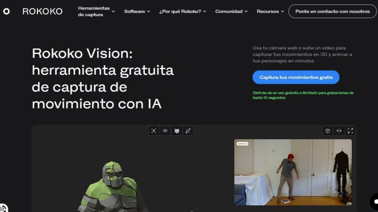 Cómo capturar y animar el movimiento con IA: Rokoko Vision